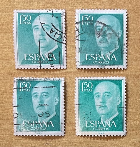 Spain Postage Stamp Lot Of 4 Espana Correos 1’50 PTAS 1950’s Vintage ...