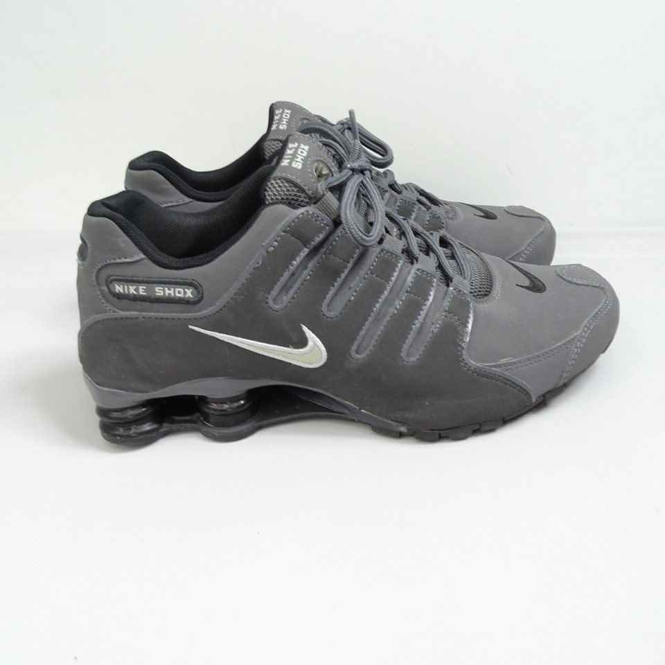 Nike Shox NZ Shoes Men's 8 Dark Gray Grey Suede Leather Running 378341 ...