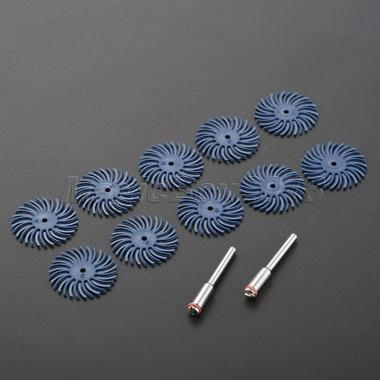10x Bristle Abrasive Brush & 2x Mandrel Cleaning Polishing Dental ...