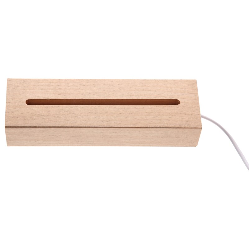 Wooden Rectangle Light Base,Wood LED Display Base Pedestal Light Lamp ...
