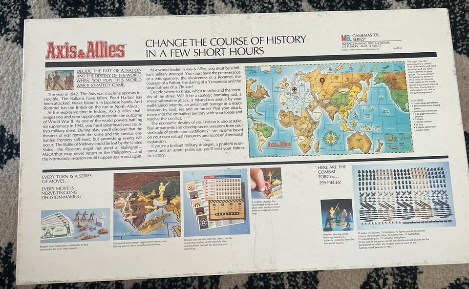 Axis & Allies Board Game Milton Bradley Game Master Series Complete In ...