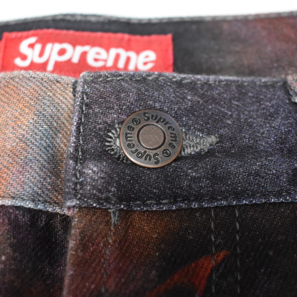 NWT Supreme Frank Frazetta Artwork Print Loose Fit Denim Jeans 32 FW24 ...
