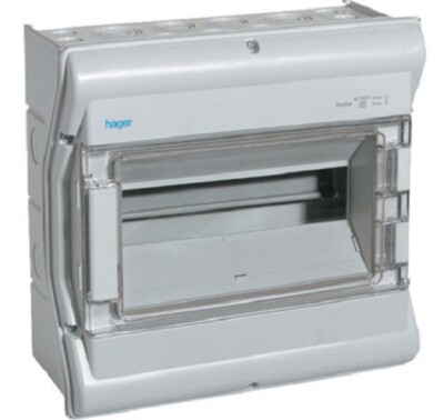 Hager WEATHERPROOF ENCLOSURE 302x310x151mm 1-Row 12-Modules Surface ...