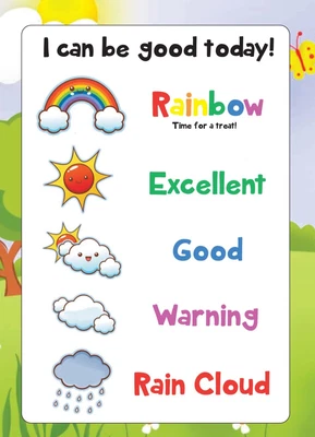 Peg Reward Chart - Weather Cloud Rainbow | Grelly UK