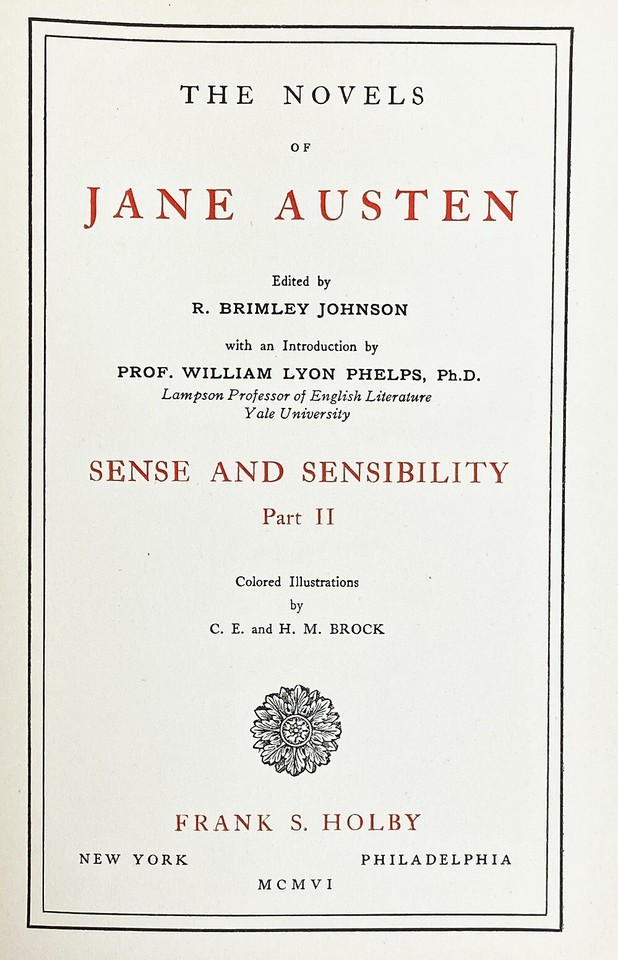 1906 JANE AUSTEN NOVELS works COLOR LIMITED EDITION of PRIDE AND ...