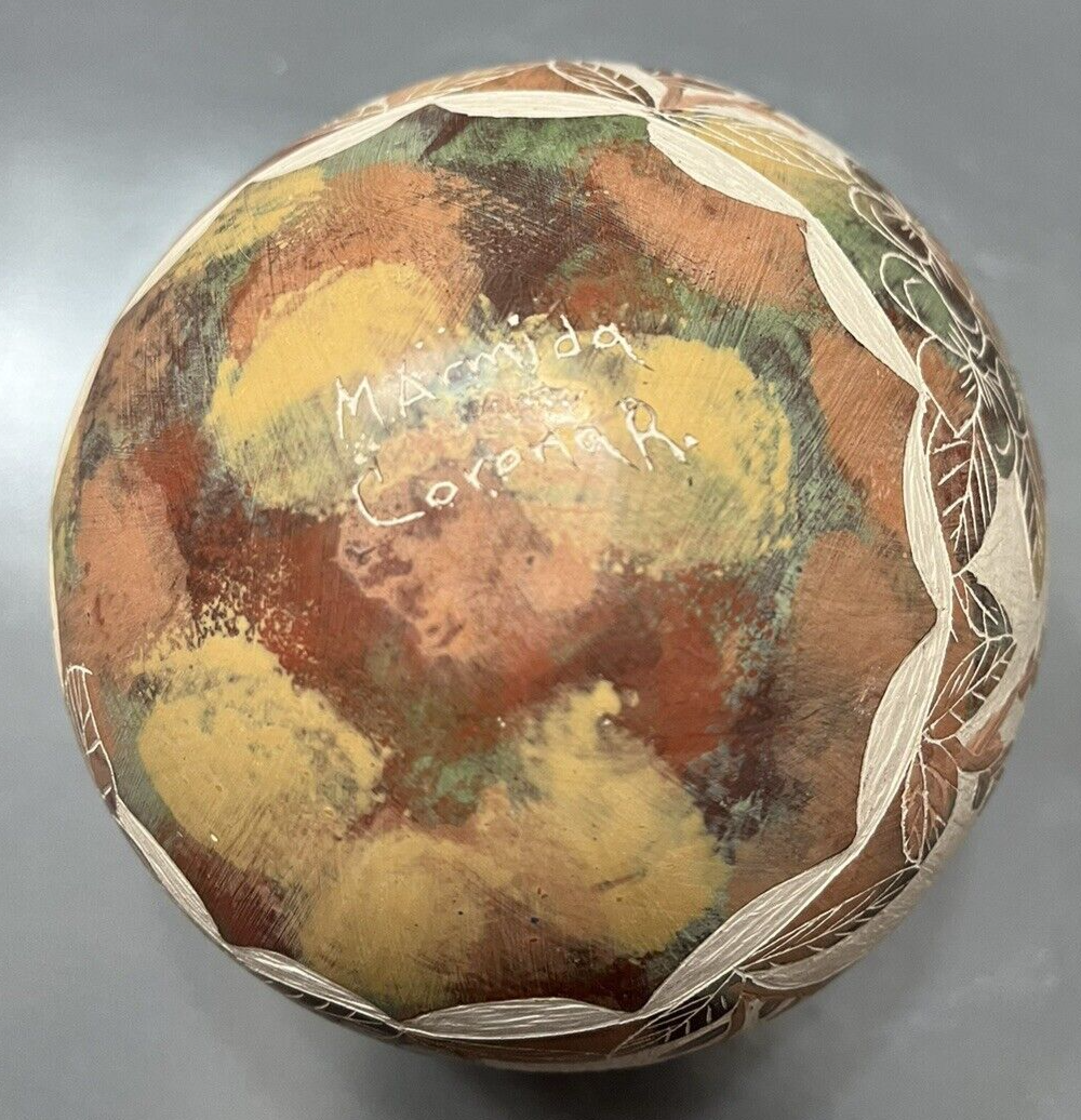 Mata Ortiz Pottery Armida Corona Vase Olla Hummingbird Sgraffito Art ...