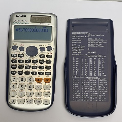 Casio FX-115ES Plus Scientific Calculator With Cover And Chart Works ...