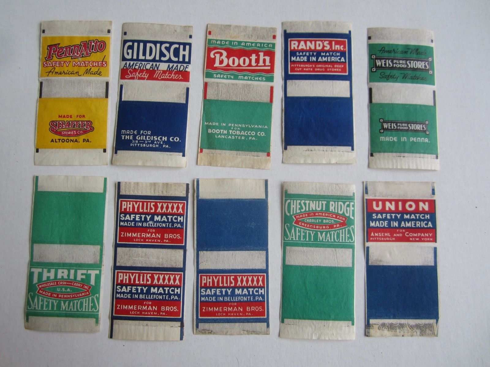Lot of 10 Old Vintage - Safety Matches - MATCH BOX LABELS ...