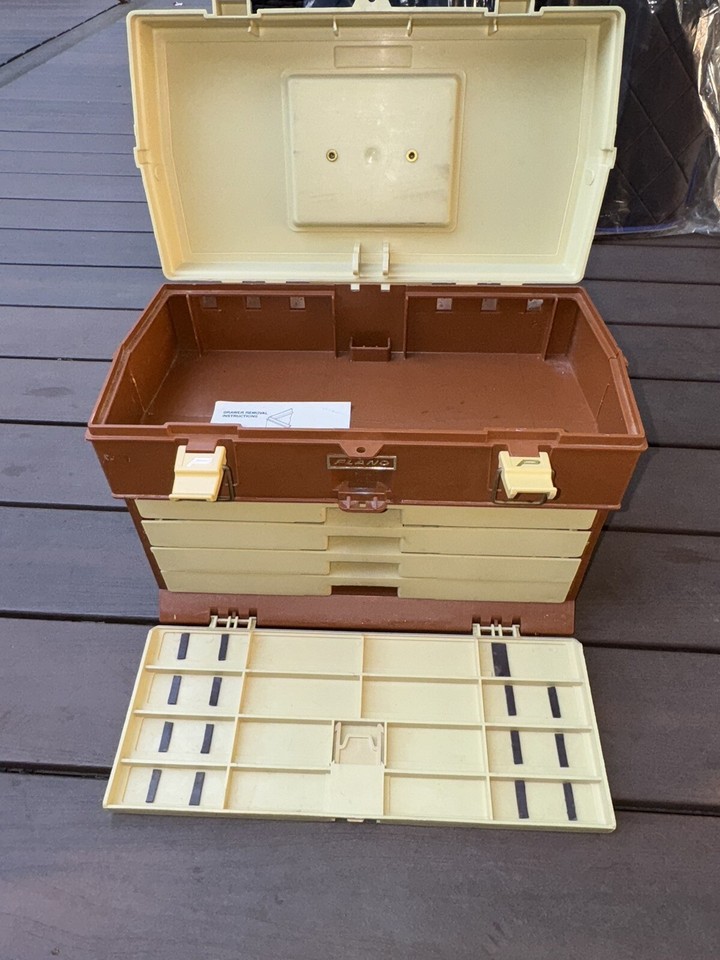 PLANO 757 Vintage FISHING Tackle Tool Box Organizer 4 Drawer Some ...