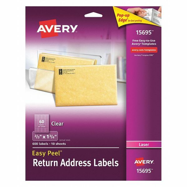 AVERY 15695 Clear Laser Label 60 Up PK600 EBay AVERY 15695 Clear Laser Label 60 Up PK600 EBay