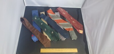 Vintage Skinny Men's Neck Ties (10) no labels poly/silk/etc LOT #3 | eBay