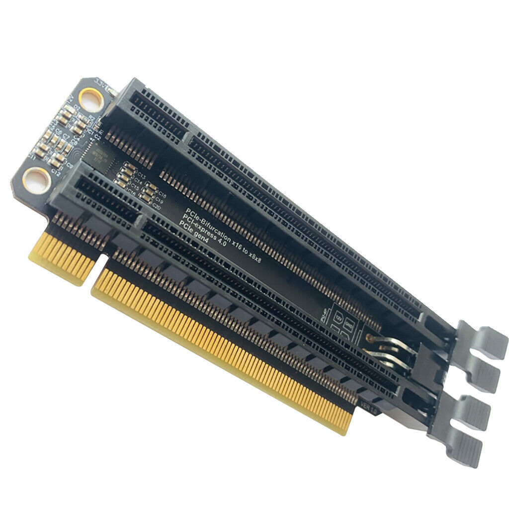 PCI-E 4.0 x16 1 to 2 Expansion Card Gen4 Split Card PCIe-Bifurcation ...