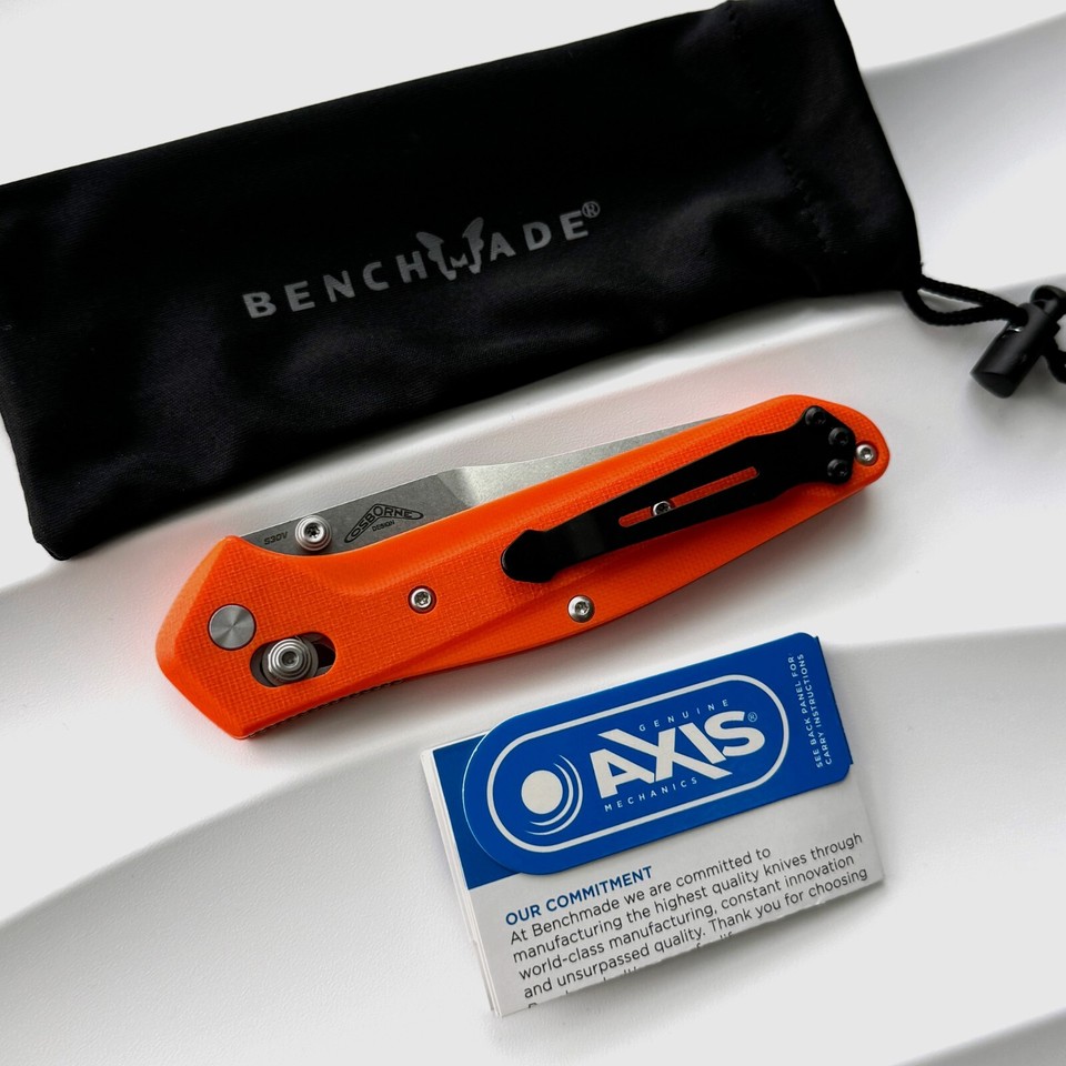 Benchmade 940 CUSTOM OSBORNE G10 Orange Handle S30V Blade Steels ...