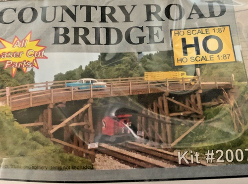 TIMBER OVERPASS COUNTRY ROADWAY BRIDGE - HO Scale - LASER CUT WOOD KIT ...