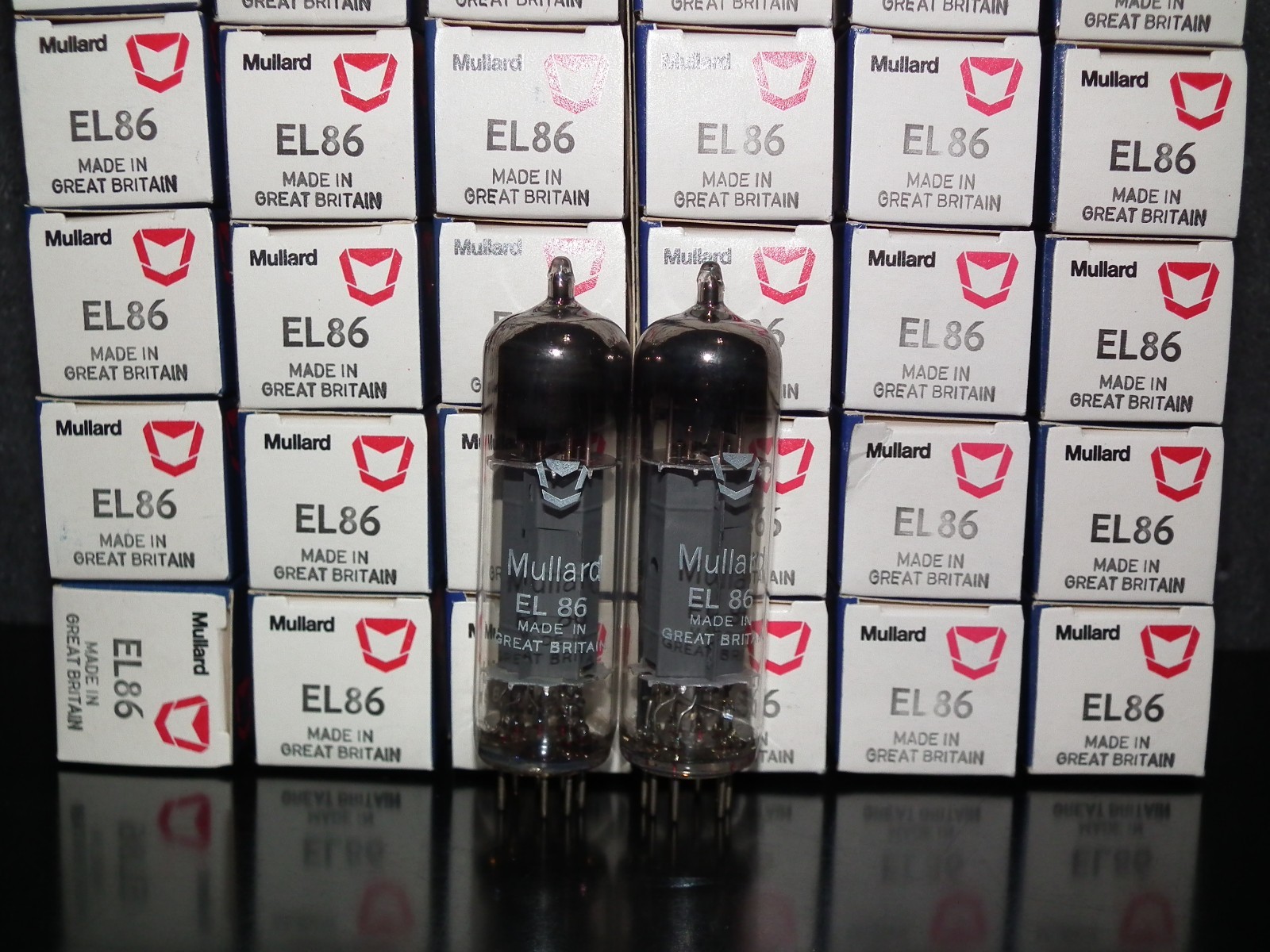 Platinum matched pair EL86 6CW5 Mullard Blackburn NOS NIB tube audio ...