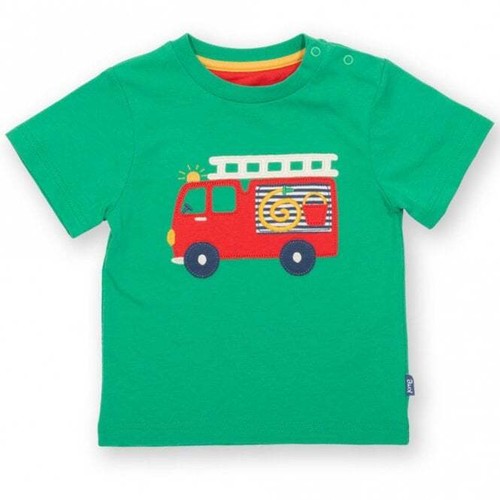 Kite Clothing Organic Cotton Baby T-Shirt Green Fire Engine | eBay UK
