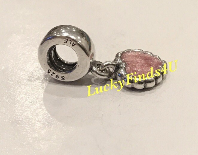 Authentic Pandora Young Heart Dangle Charm Pink Enamel Retired Pandora ...