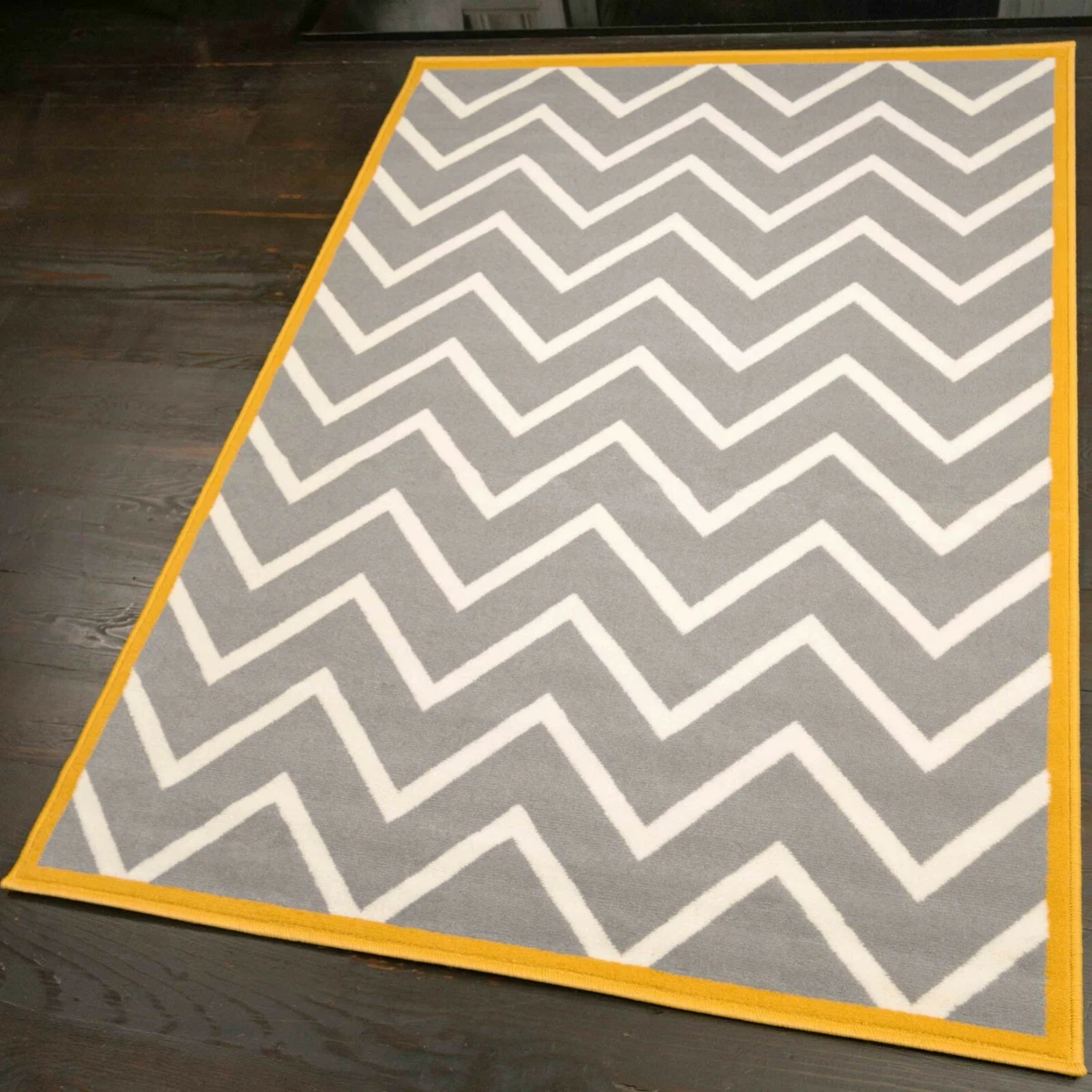 Grey And Yellow Chevron