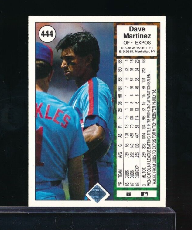 1989 Upper Deck Dave Martinez #444 signed auto autograph clean blue sharpie | eBay