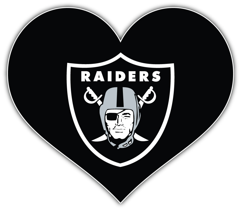 Oakland Raiders Heart NFL Sport Car Bumper Sticker Decal "SIZES'' | eBay