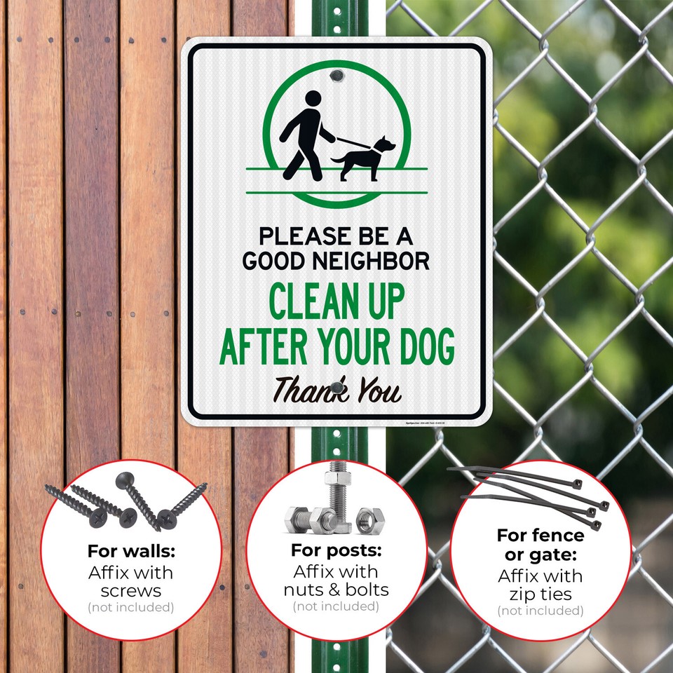 Clean Up After Your Dog Sign, Be A Good Neighbor Sign, | eBay