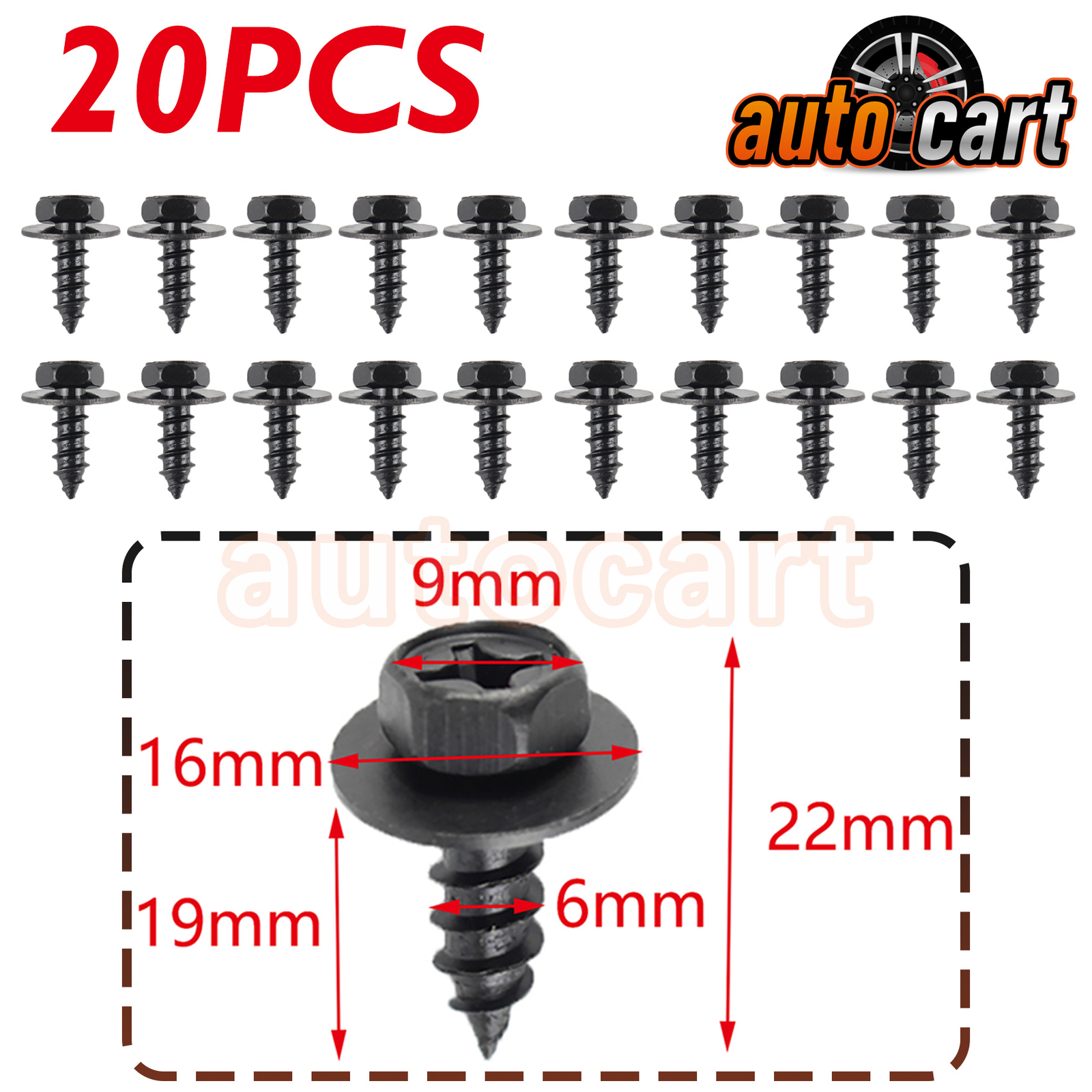 20pcs 9mm Hex Head Screws Bolt for BMW M3 M6 M760Li X1 X5 X6 535i 550i ...