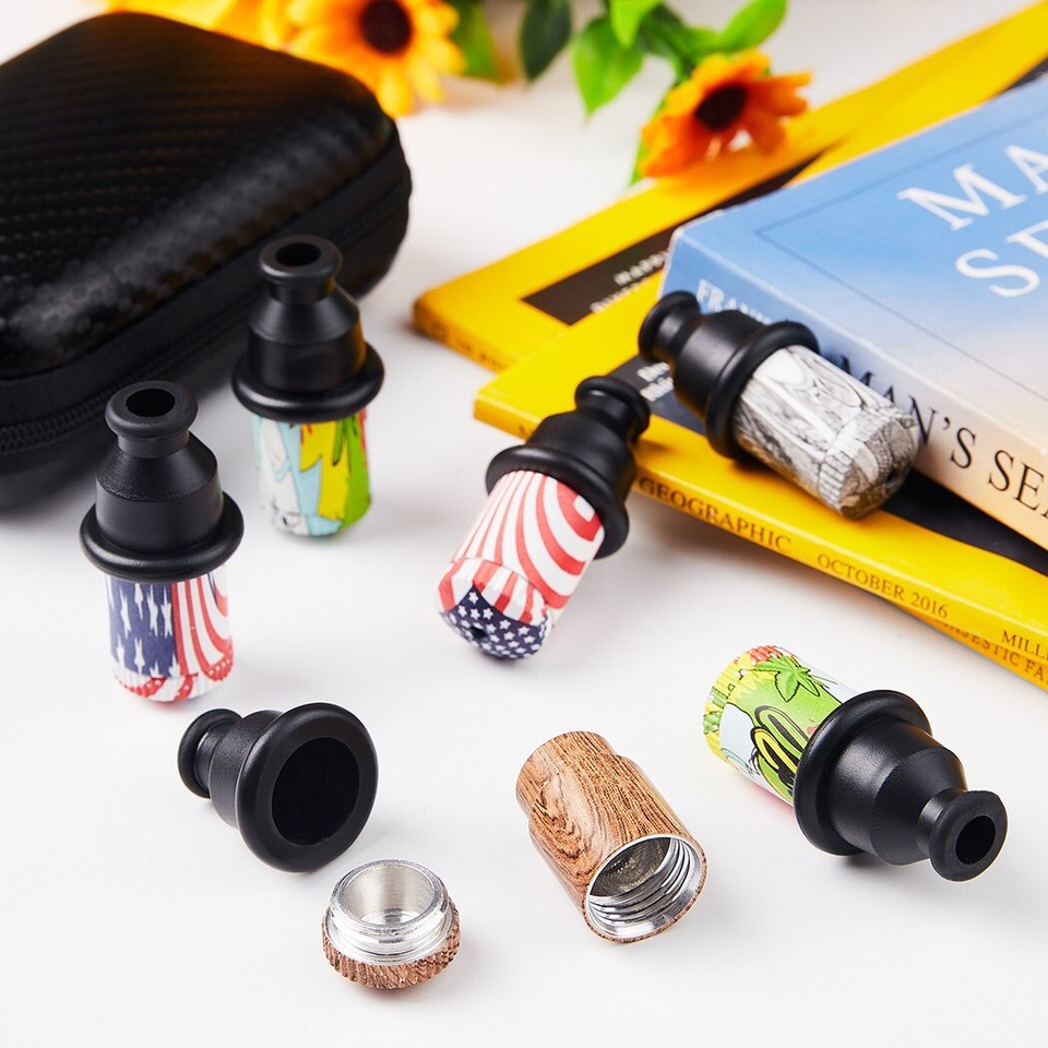 6 Pc Sneak a Toke Mini One Hitter Pipes Metal Tobacco Smoking Pipe With ...