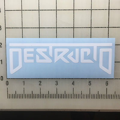 Destructo Logo 6" Wide White Vinyl Decal Sticker - BOGO | eBay