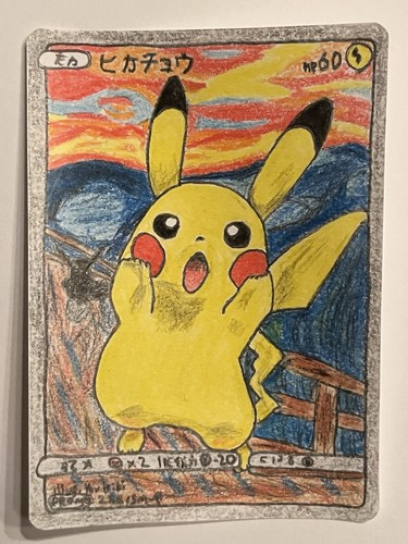 Pokemon Pikachu Scream Munch Retrospective Full Art Promo 288/SM-P ART ...