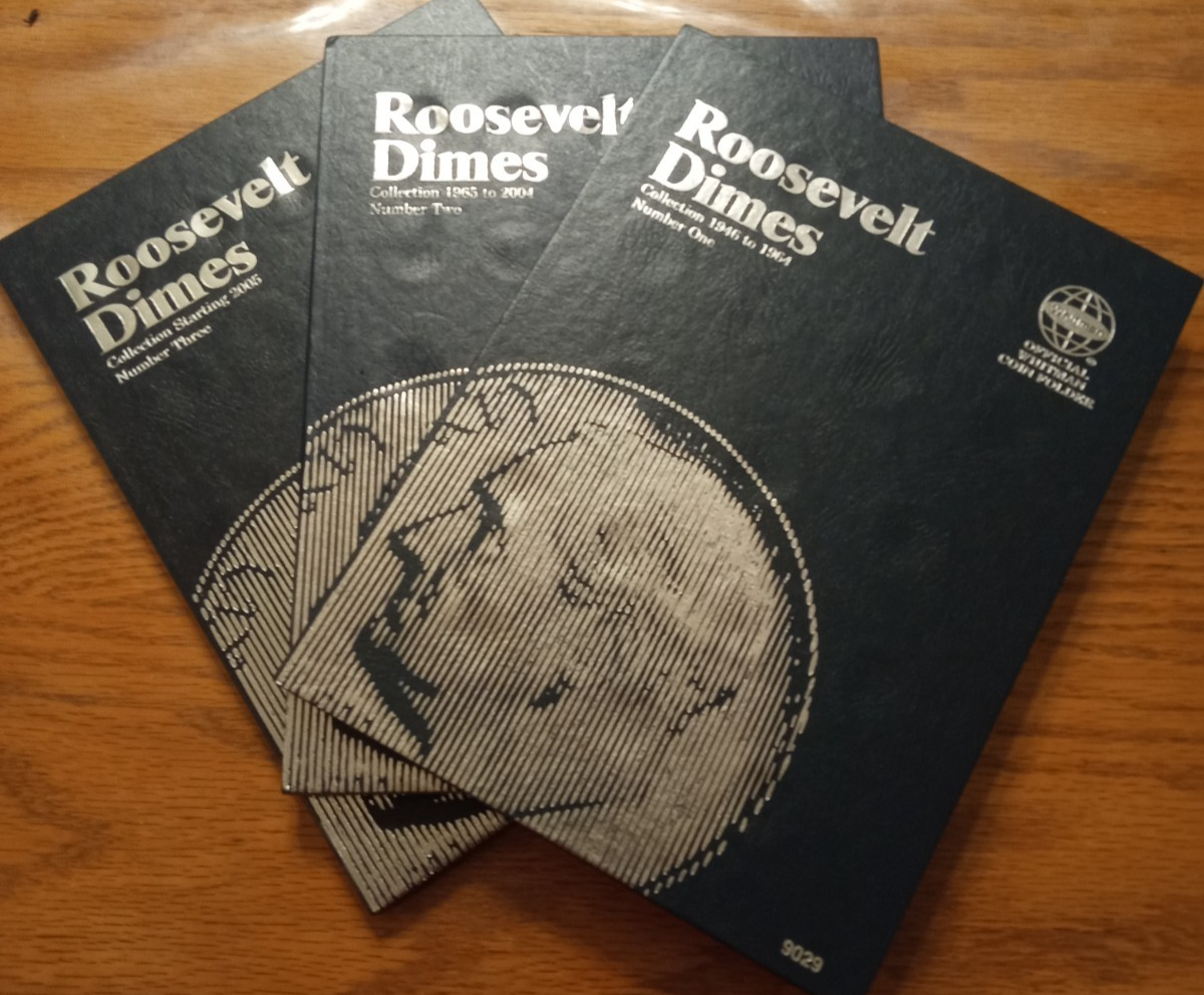 Set of 3 - Whitman Roosevelt Dime Coin Folders Number 1-3 1946-2025 ...