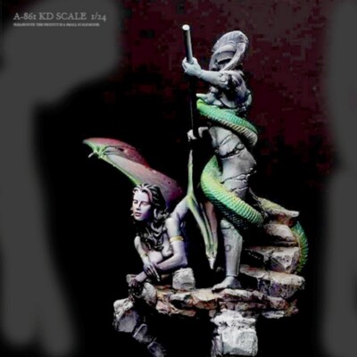 1/24 resin figures model Knights and Beautiful Snake Demons Unassembled ...