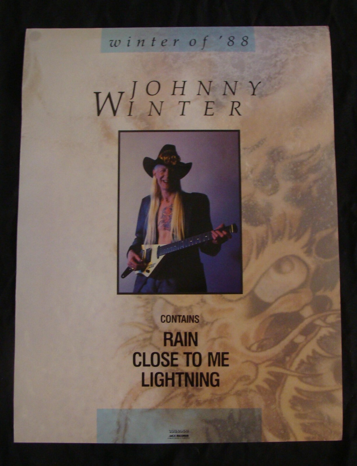 JOHNNY WINTER Album poster WINTER OF 88 original record store promo | eBay