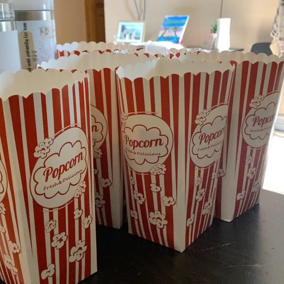 18 Pack Popcorn Boxes 46 Oz Square Popcorn Bowls Popcorn Buckets ...