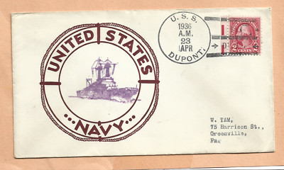 U.S.S. DUPONT APR 23,1936 NAVAL COVER | eBay