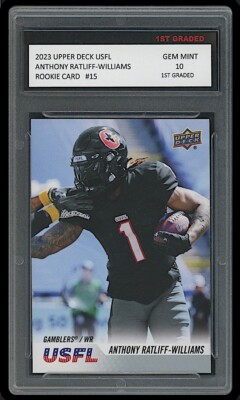 ANTHONY RATLIFF WILLIAMS 2023 UPPER DECK USFL 1ST GRADED 10 ROOKIE CARD ...