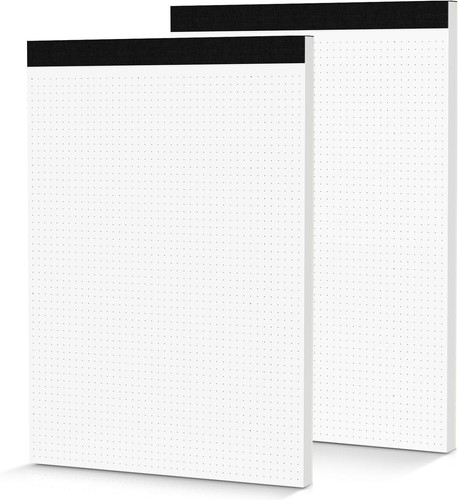 Dot Grid Notepad 8.5 x 11, 2 Pack, 5x5 x 11.75 Inch-Dotted Grid, White ...