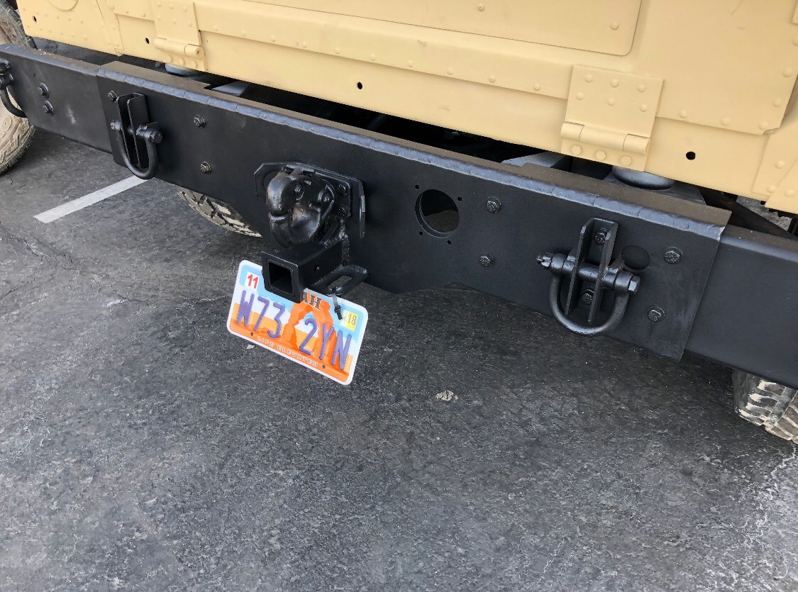 Military HUMVEE Slantback Hitch Rear Bumper Plate 10,000# Rating M1042 ...