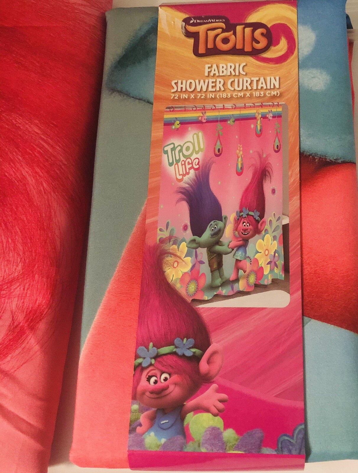 Trolls Hugfest Fabric Shower Curtain Movie Dreamworks Kids Bathroom ...