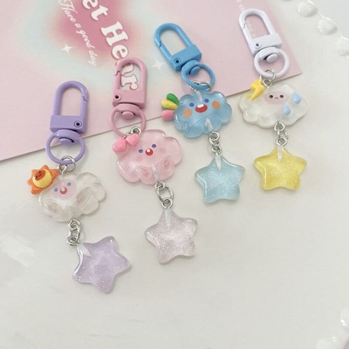 Cute Cloud Keychains Girls Bag Pendants Key Chains INS Keyrings ...