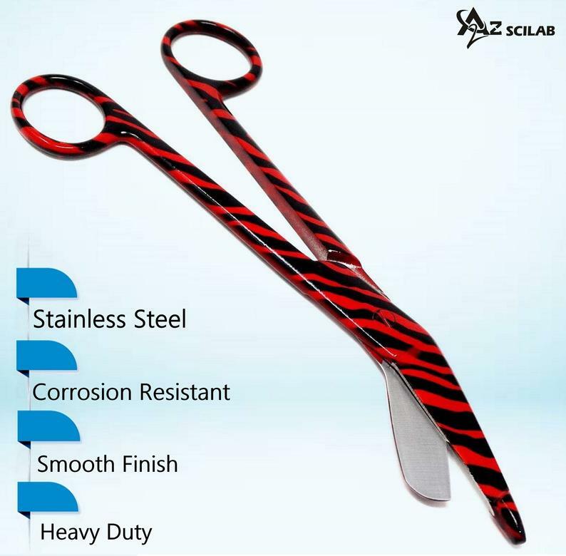 Bandage Lister Scissors for Veterinary & Medical Interns Red Black ...