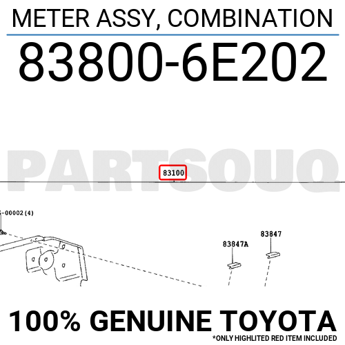 838006E202 Genuine Toyota METER ASSY, COMBINATION 83800-6E202 | eBay