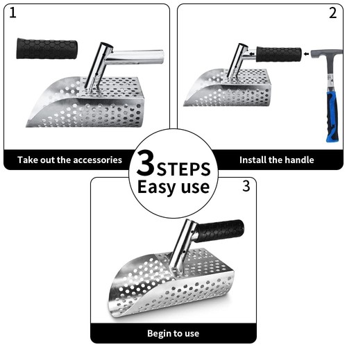 Stainless Steel Sand Scoop Hand Sifter for Metal Detecting Digging on ...