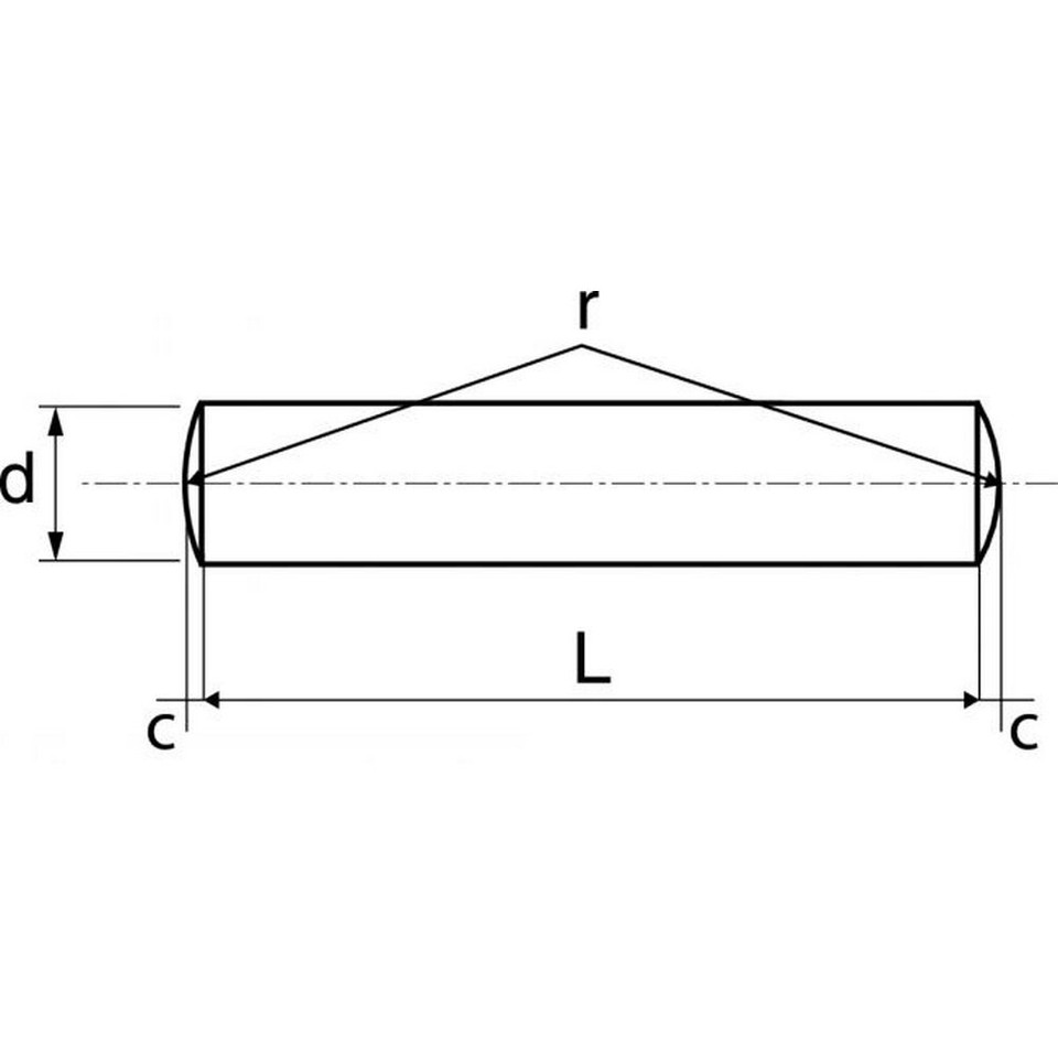 Zylinderstifte Ø 0,8-20 mm DIN7 Form A Edelstahl A1 1.4305 m6 ISO 2338 ...