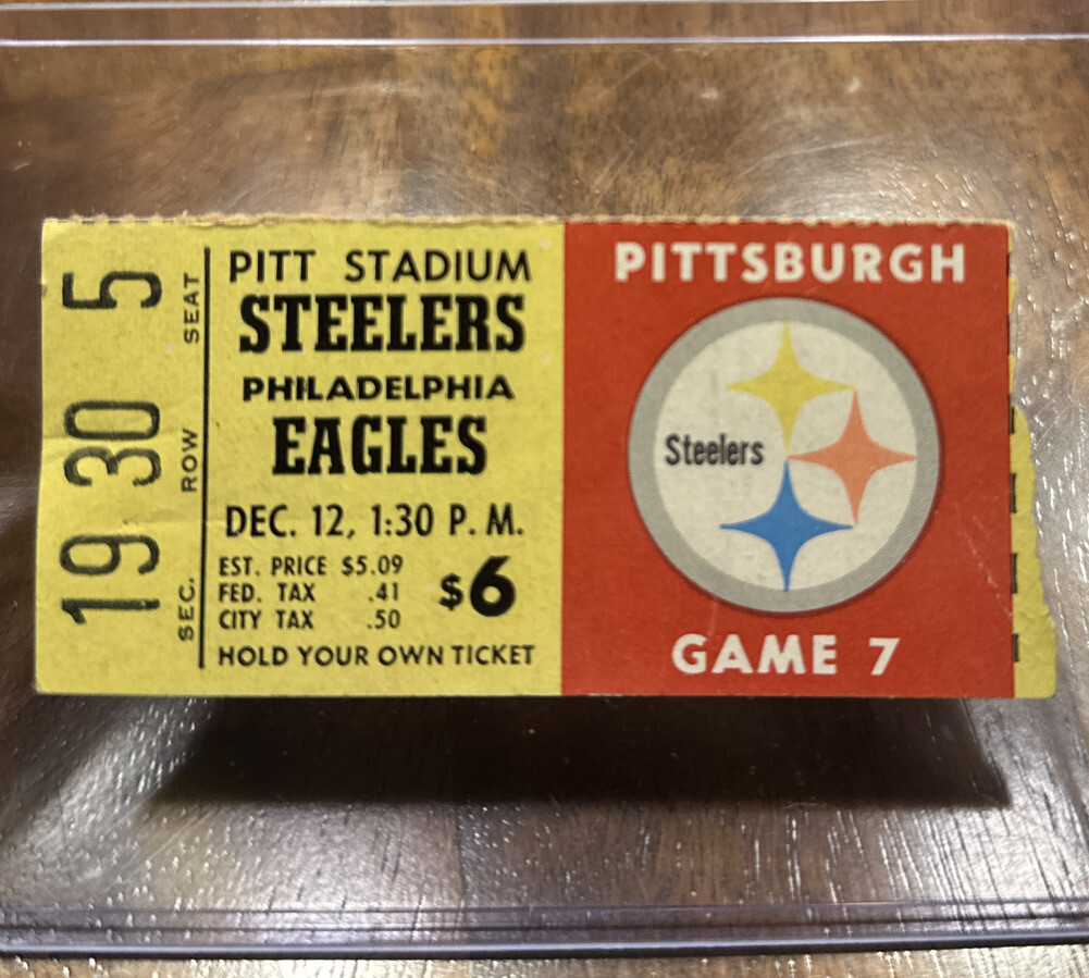 1965 Pittsburgh Steelers NFL ticket stub Philadelphia Eagles HOF Matson ...