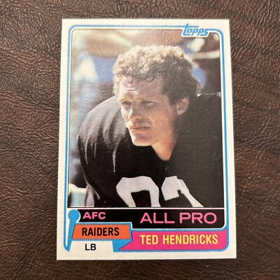 1981 TOPPS TED HENDRICKS #200 OAKLAND RAIDERS FOOTBALL CARD CANE STORK ...