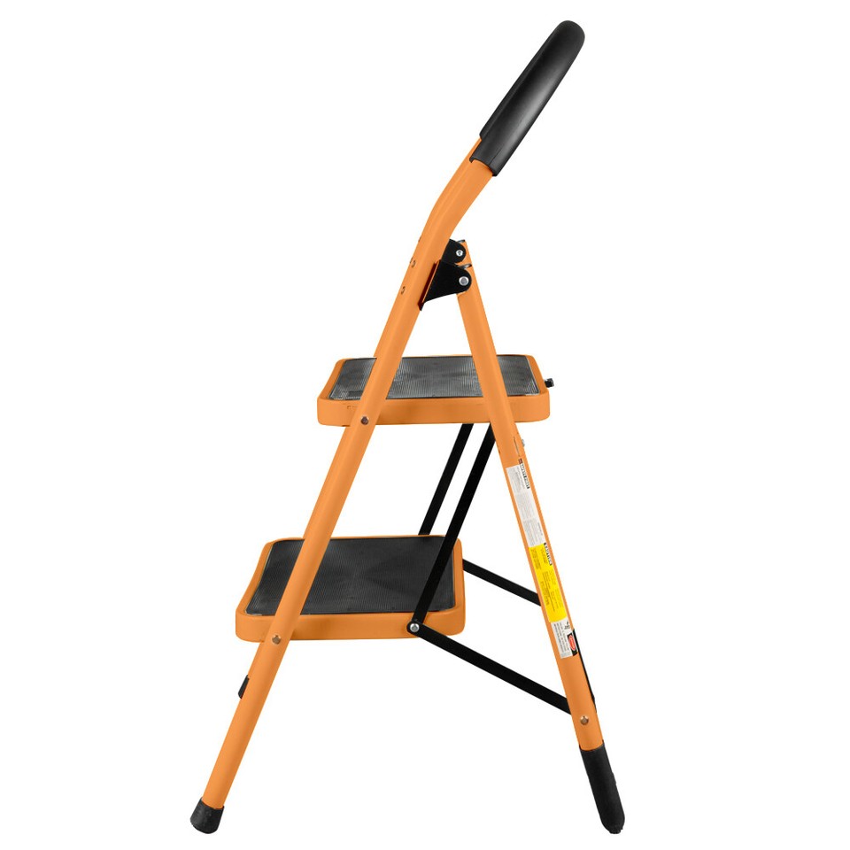 Heavy Duty Non-slip 2 Step Ladder Folding Steel Step Stool 330Lbs Max ...