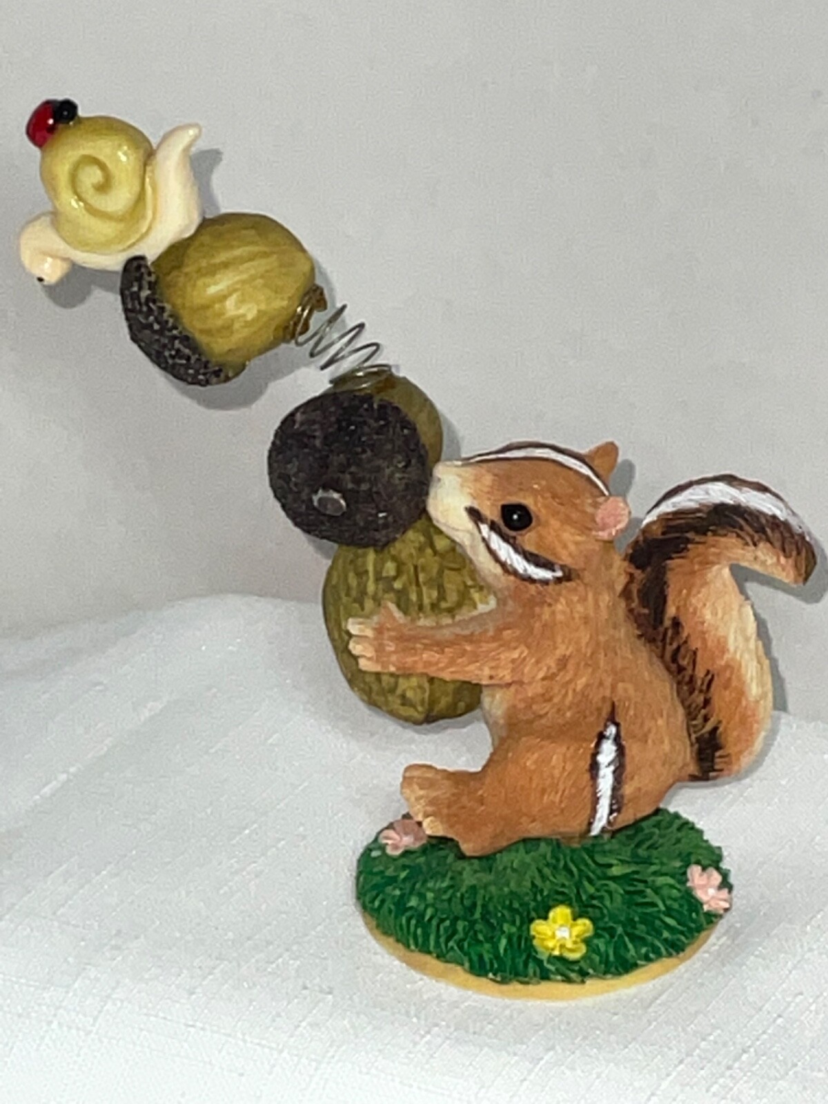 CHARMING TAILS You're Nutty Figurine Squirrel Acorns Snail Lady Bug ...