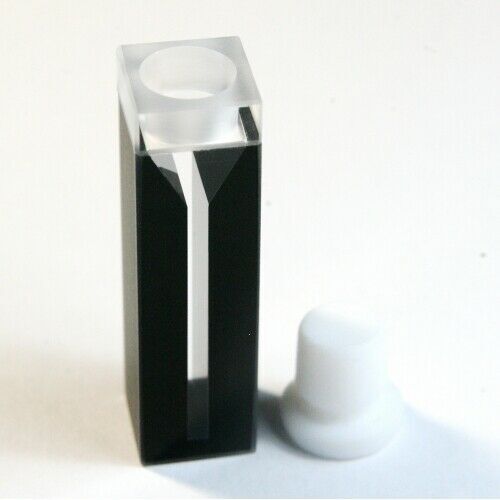 Micro Quartz Cuvette, Black wall,PTFE stopper, 0.4ml,10mm light path ...