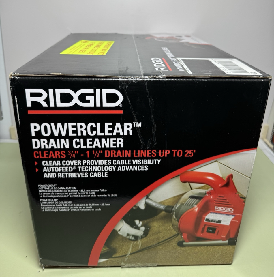 Ridgid 55808 PowerClear Drain Snake Cleaner Machine 120V for Tubs ...