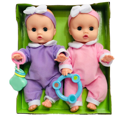 Li L Little Abbey & Emma Twin Baby with Accessories Toy Rattle By Lovee ...